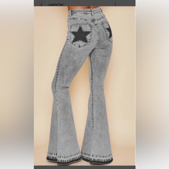 Peach Love California | Jeans | Peach Love Flare Denim Jeans With Stars ...
